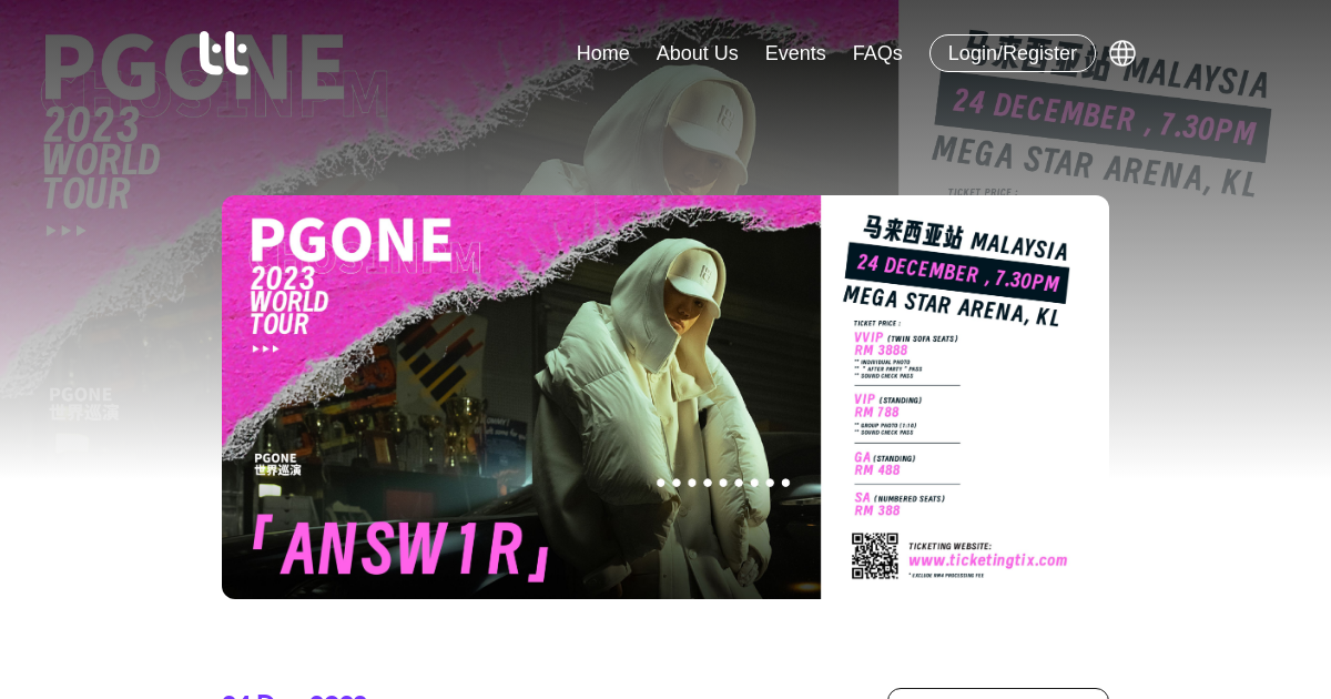 PGONE 2023《ANSW1R》世界巡回演唱会 – 马来西亚站 | Concert | TicketingTix